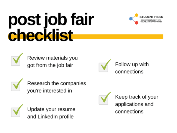 5 Important Things To Do After A Job Fair - Student Hires